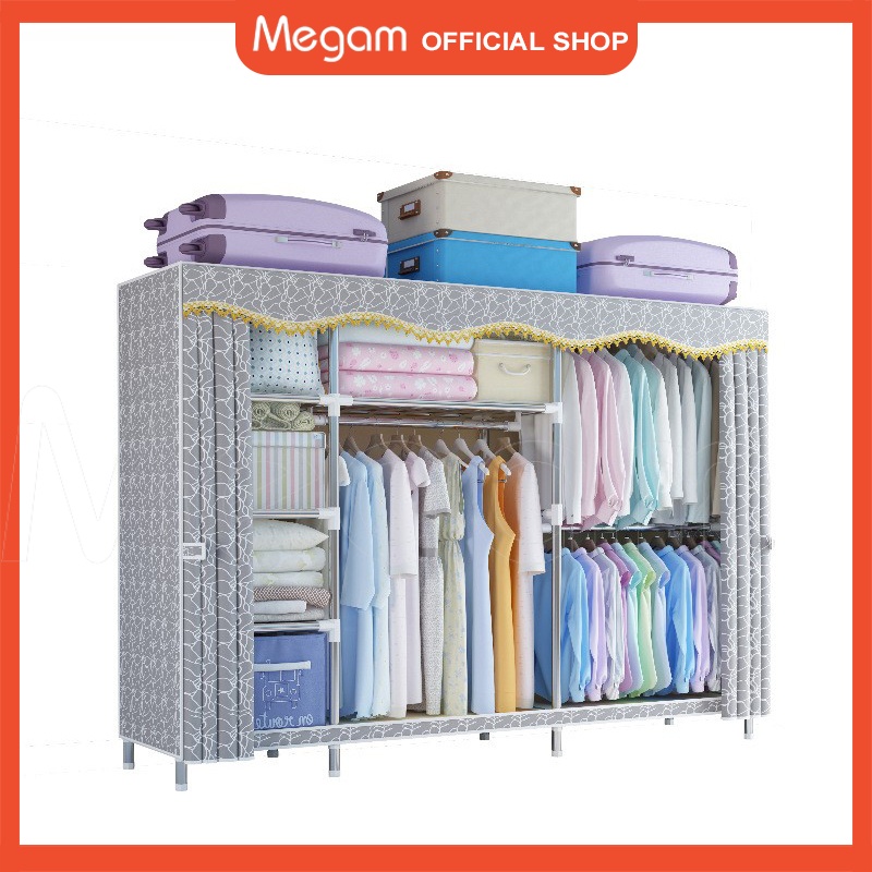 Jual Megam Rak Baju Gantung Stand Hanger Lemari Pakaian Portable Dengan ...