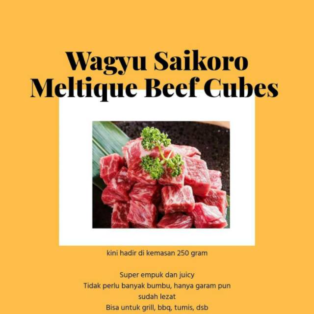 Jual Wagyu Saikoro Meltique Beef Cubes 250 gram | Shopee Indonesia