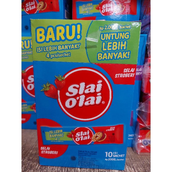 Jual Slai Olai Stroberi Strawberry Kemasan Baru 1 box isi 10 Sachet ...
