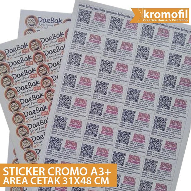Jual Cetak Label Stiker Makanan Bahan Cromo A3+ | Sticker Jualan ...