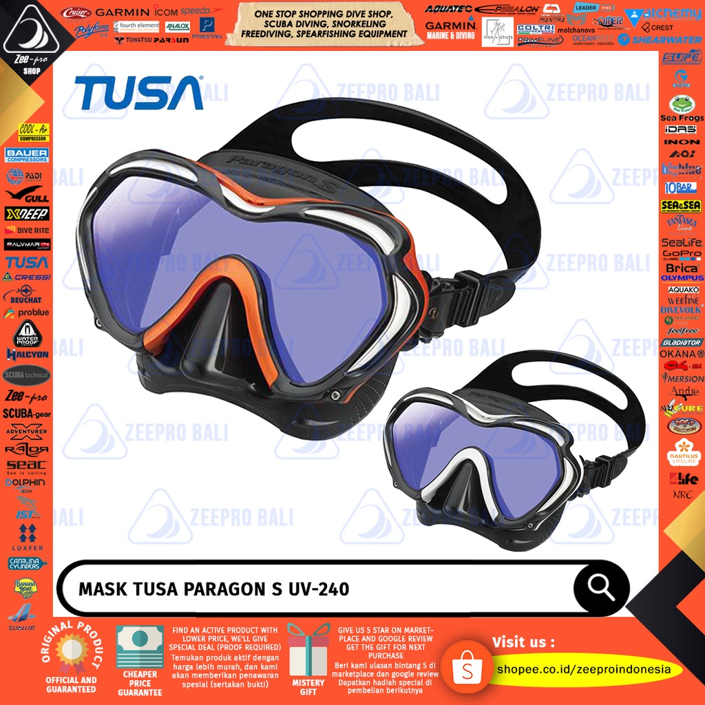 Jual Masker Diving Tusa Paragon S UV420 Lens Kacamata Selam Scuba Dive ...