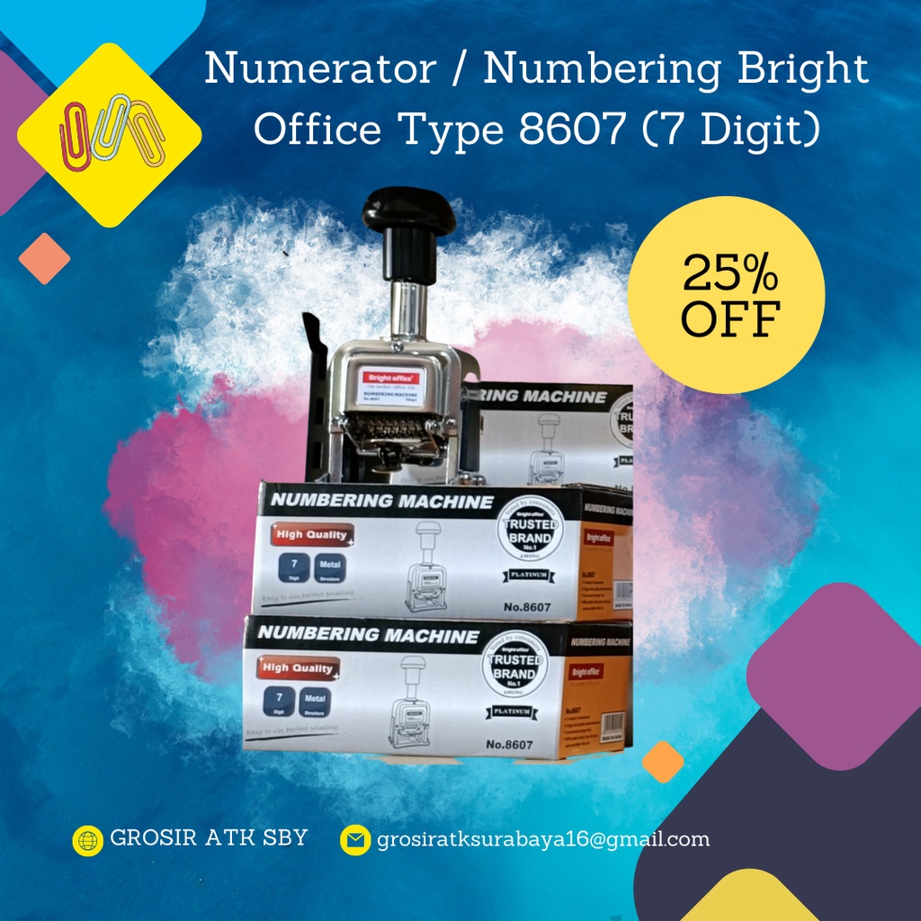 Jual Numbering Machine 7 Digit / Stempel Angka / Numerator Bright ...