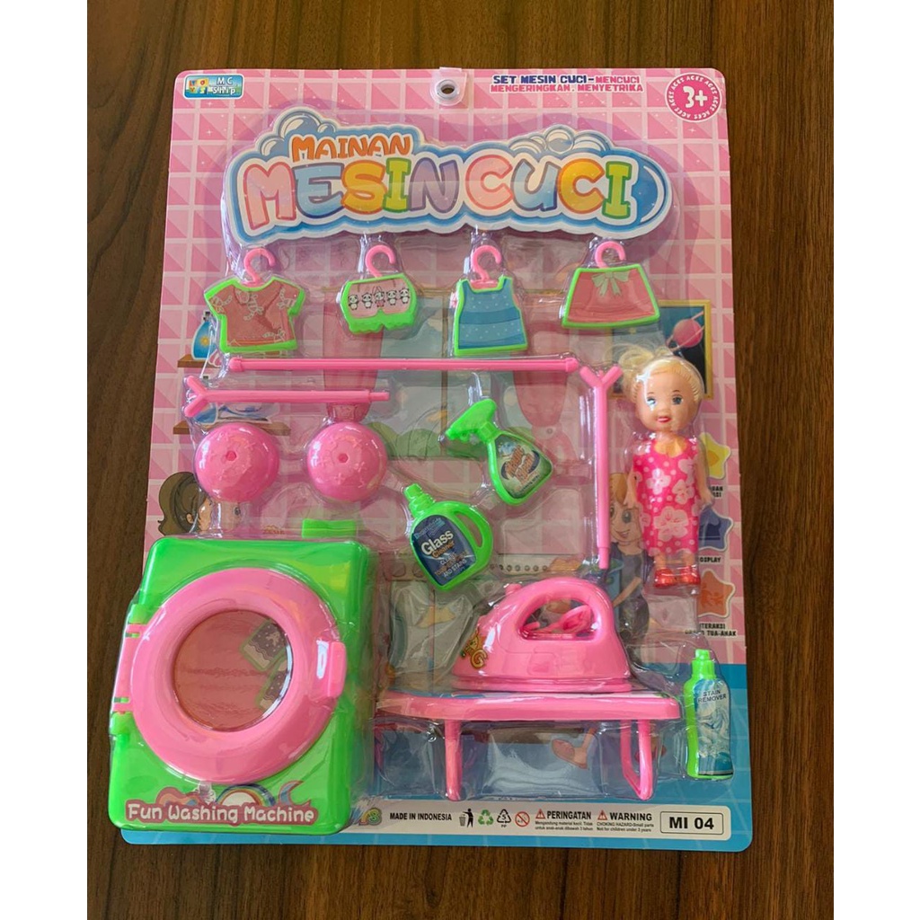 Jual MI 04 MAINAN MESIN CUCI SET / SETRIKA DAN PAKAIAN | Shopee Indonesia