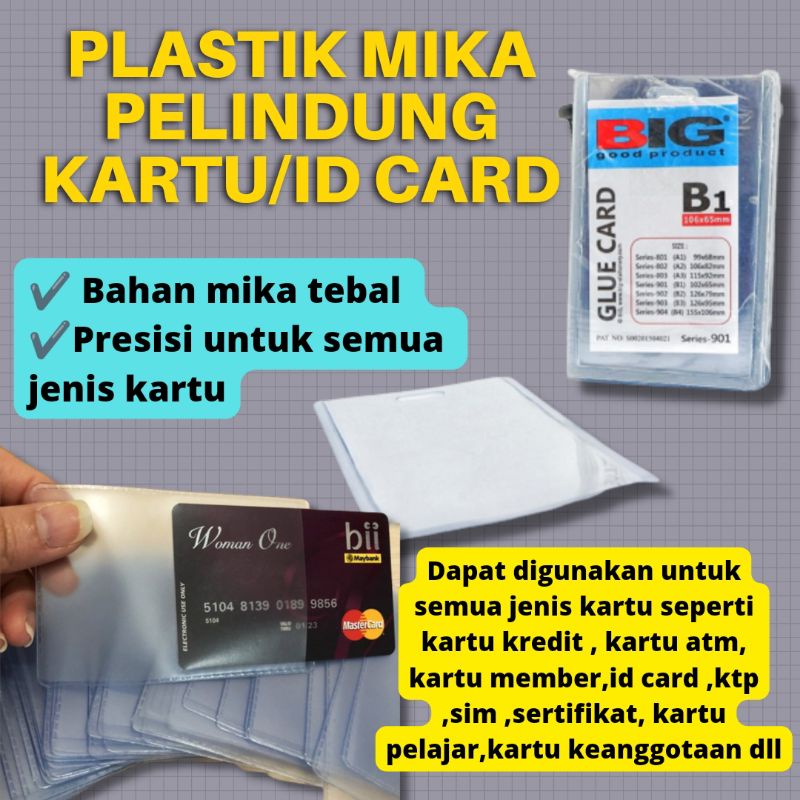 Jual Plastik mika id card untuk pelindung kartu dan id card | Shopee Indonesia