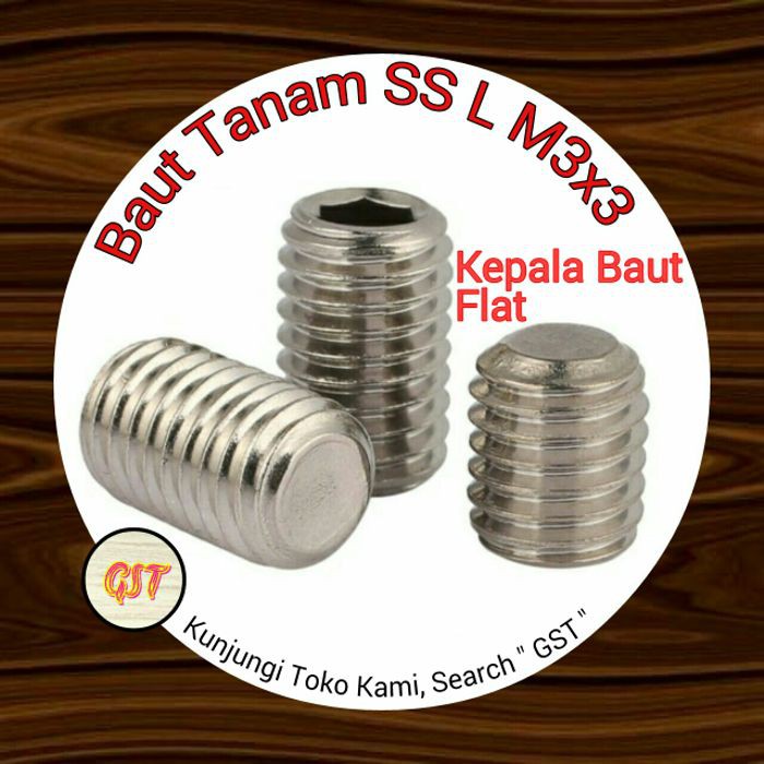 Jual 10pcs rda baut tanam L m3 x 3 stainless steel bolt L tsunami M3x4 ...