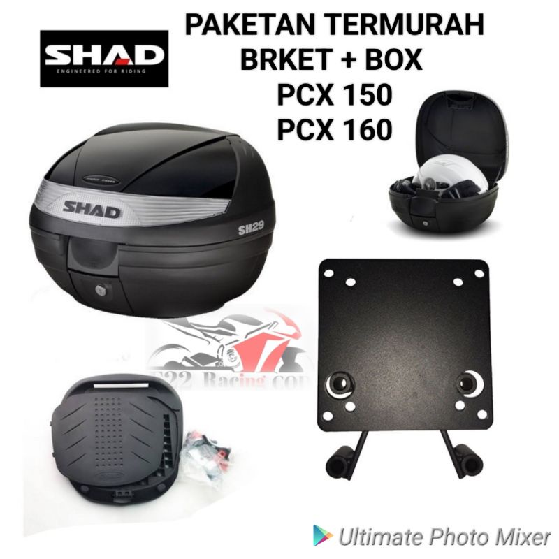 Jual Box Shad SH29 Pcx-150 / Pcx-160 + Bracket Box Muat 1Helm Tinggal pasang | Shopee Indonesia