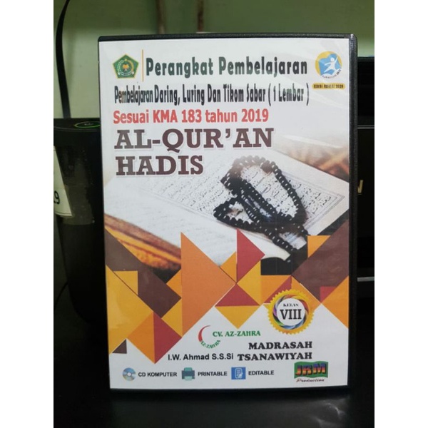 Jual RPP 1 Lembar MTS Al-Quran Hadist kelas 8 Kurikulum 2013 Revisi 2020 Sesuai KMA 183 | Shopee ...