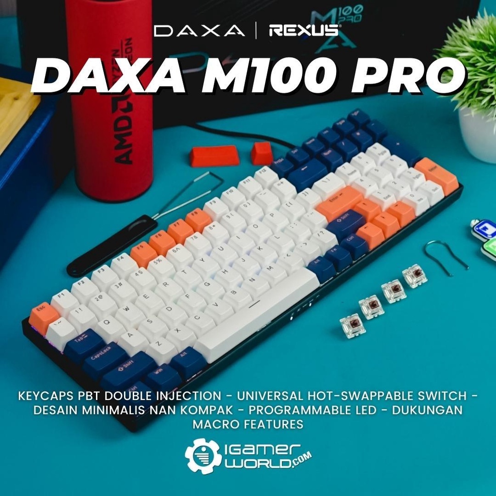 Jual Rexus DAXA M100 PRO Wired Mechanical Gaming Keyboard | Shopee ...