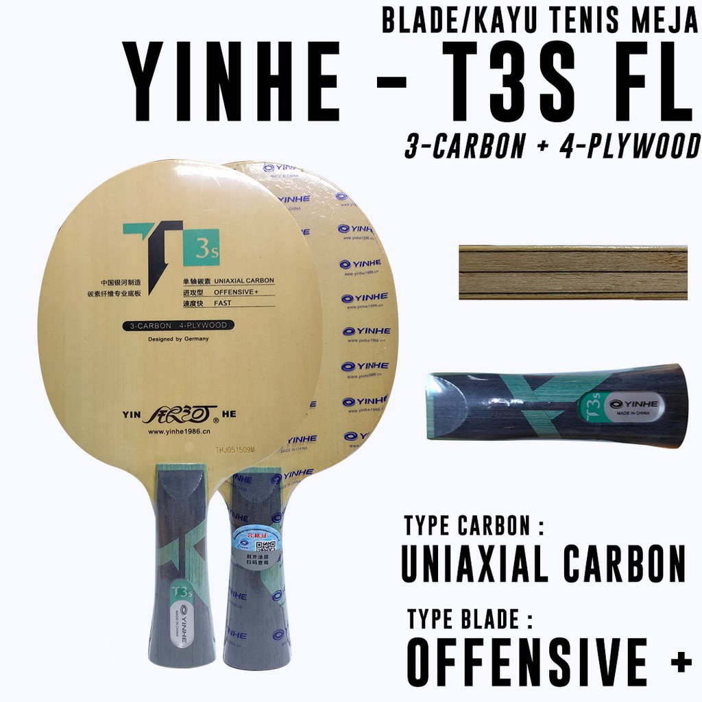 Jual Kayu Bat Tenis Meja Pingpong Yinhe T3s OFF+ FL | Shopee Indonesia