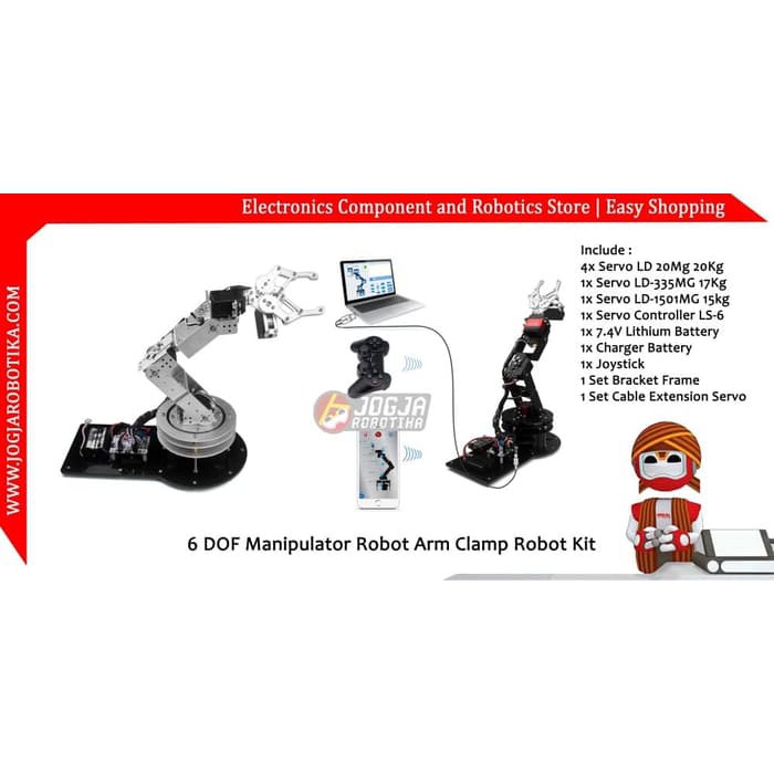 Jual 6 DOF MANIPULATOR ROBOT KL D-46 ARM CLAMP ROBOT KIT | Shopee Indonesia