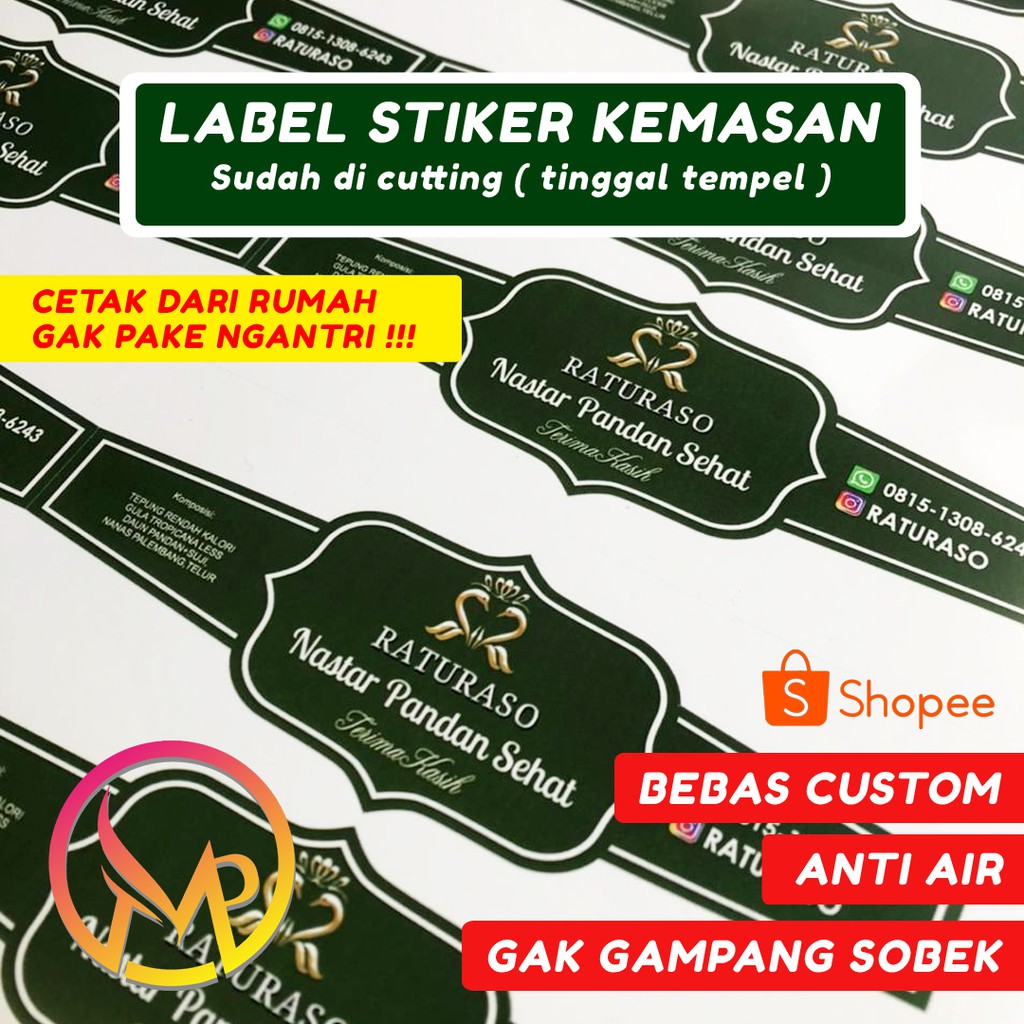 Jual Cetak Stiker Label Makanan / Label Kemasan + Cutting sticker segel ...
