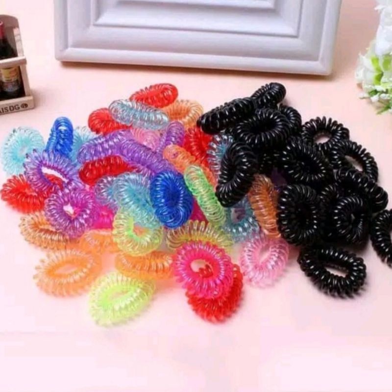 Jual Ikat rambut spiral ala Korea 1 pcs ikat aestetik | Shopee Indonesia