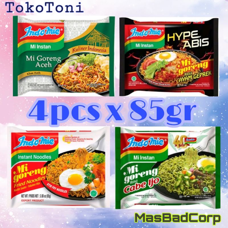 Jual Indomie Goreng All Varian 4 x 85gr | Shopee Indonesia