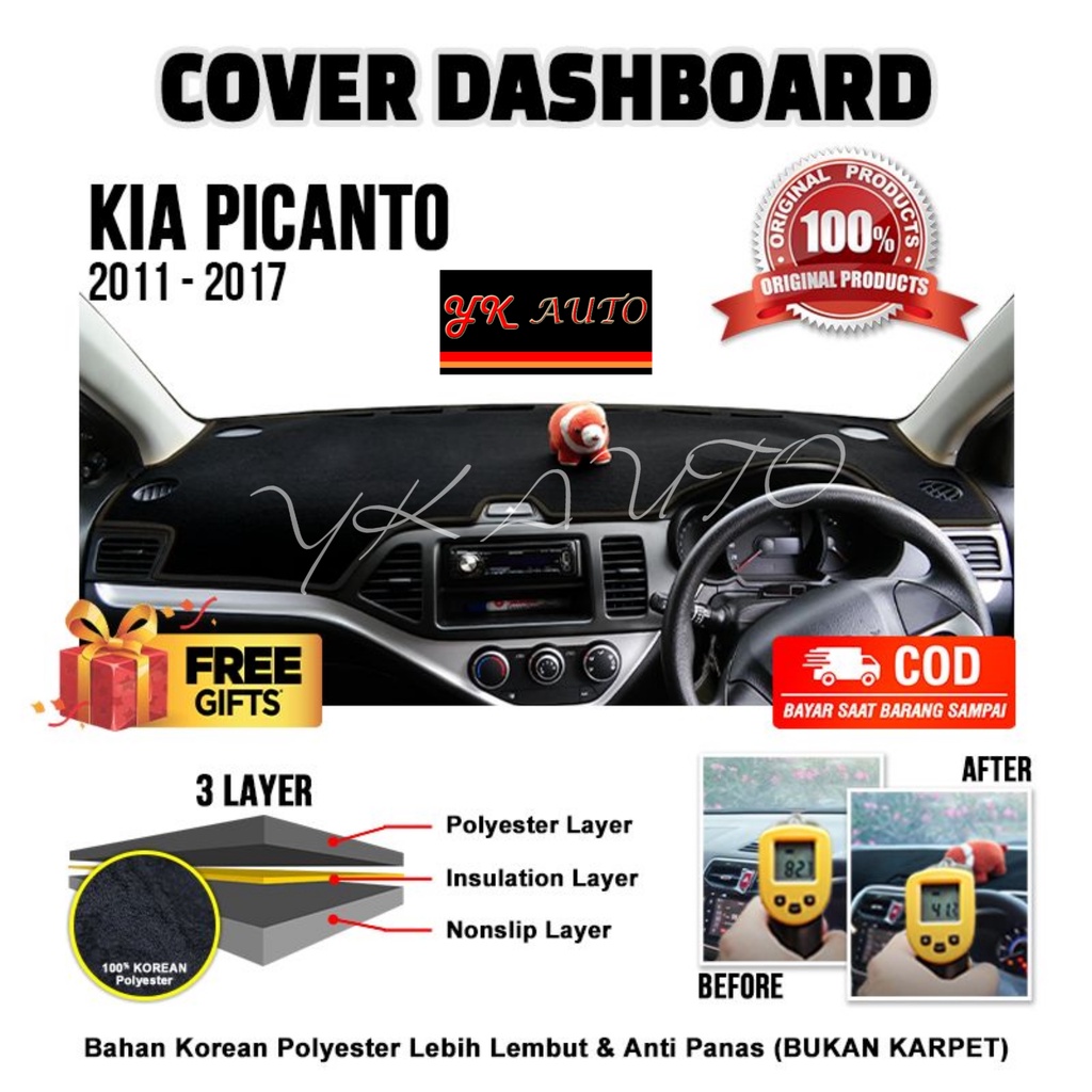 Jual Cover Dashboard Picanto Premium Cover Dasboard KIA Picanto Dasbor ...
