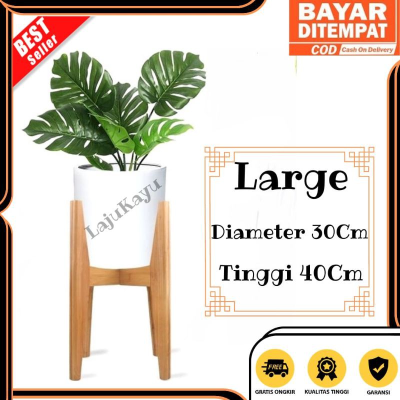 Jual Standing Pot Kayu / Tatakan Pot Bunga Hias Plant Stand Kayu Jati ...