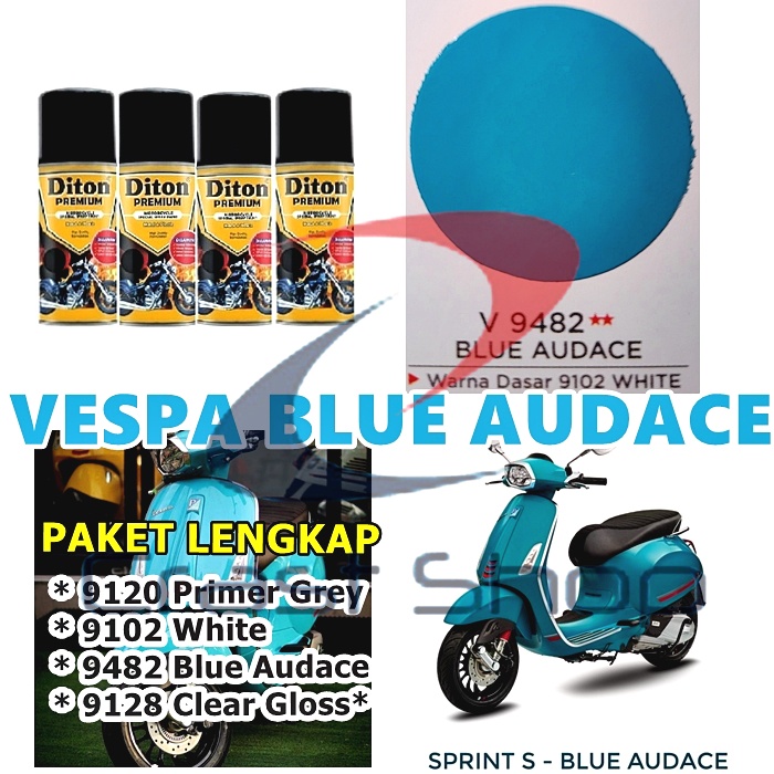 Jual Paket Lengkap Cat Pilox Diton Premium Vespa Blue Audace 9482 Warna ...