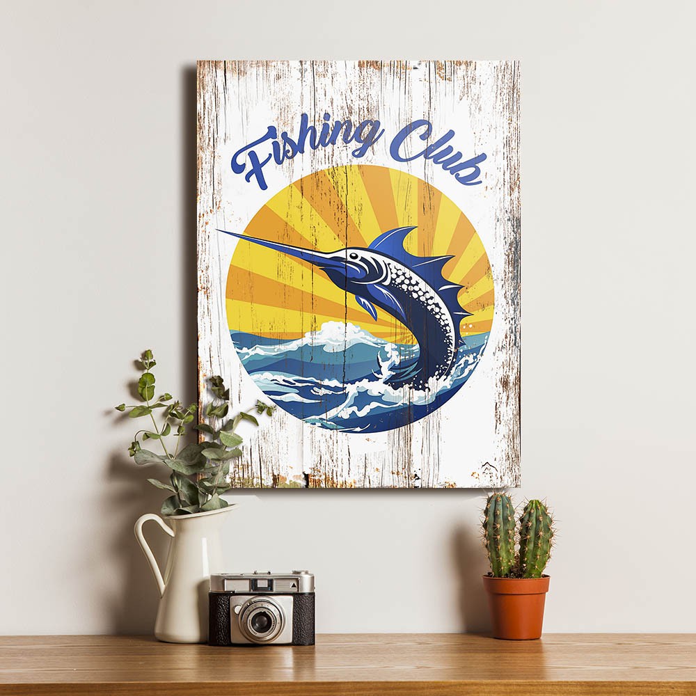 Jual Poster Mancing Fishing Club Dekorasi Hiasan Dinding Vintage ...