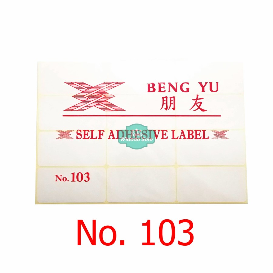 Jual 1 PACK KECIL Stiker Label No 103 Harga Nama Undangan Bengyu Self ...
