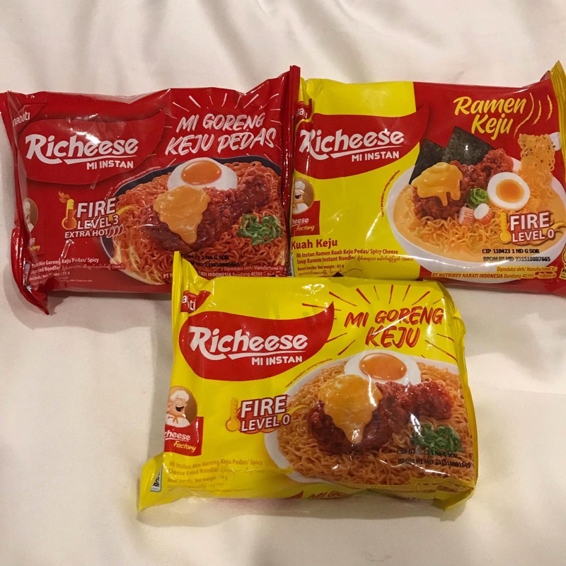 Jual Richeese mie goreng keju LV0 LV3 ramen keju kuah | Shopee Indonesia