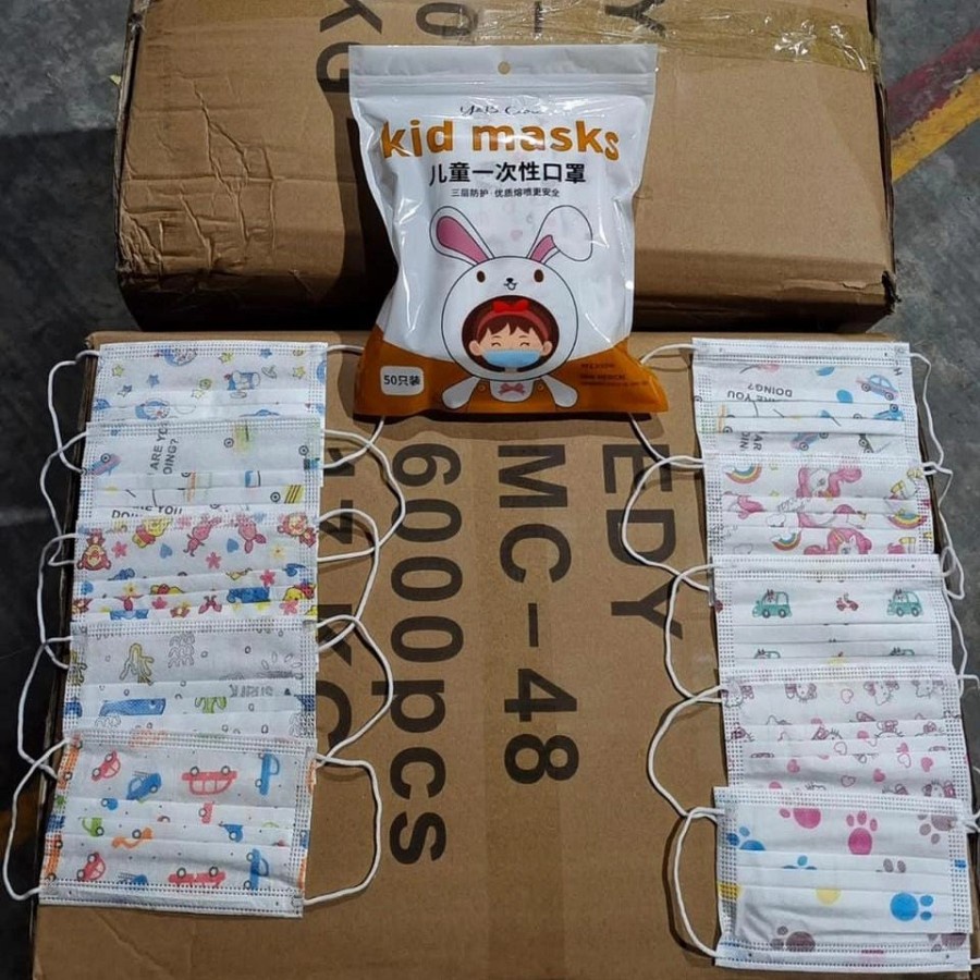 Jual Masker Anak Motif Lucu 3 ply with earloop isi 50pcs izin kemenkes ...