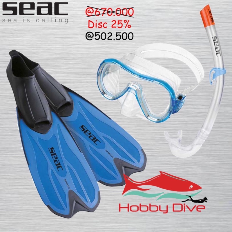 Jual SEAC Snorkeling Set Tris Spinta Mix Blue - Scuba Diving Alat ...