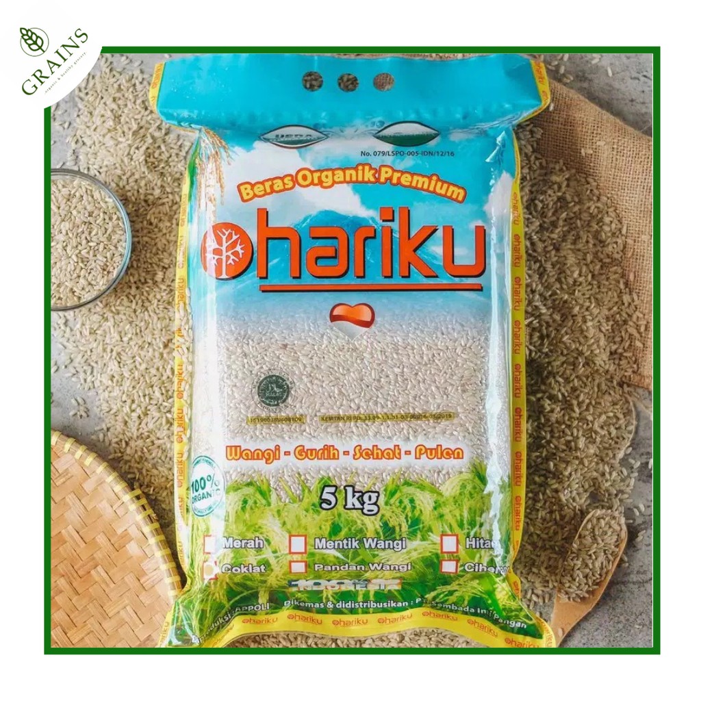 Jual Beras Cokelat Organik Premium Hariku 5kg | Shopee Indonesia