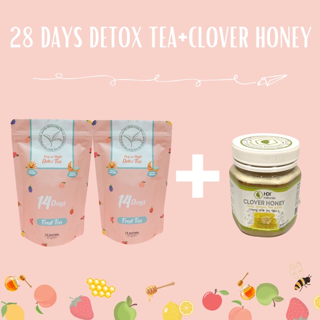 Jual 28 DAYS DETOX TEA/TEH DETOX+ CLOVER HONEY( FREE GOLD TEASPOON+HONEY DIPPER) | Shopee Indonesia
