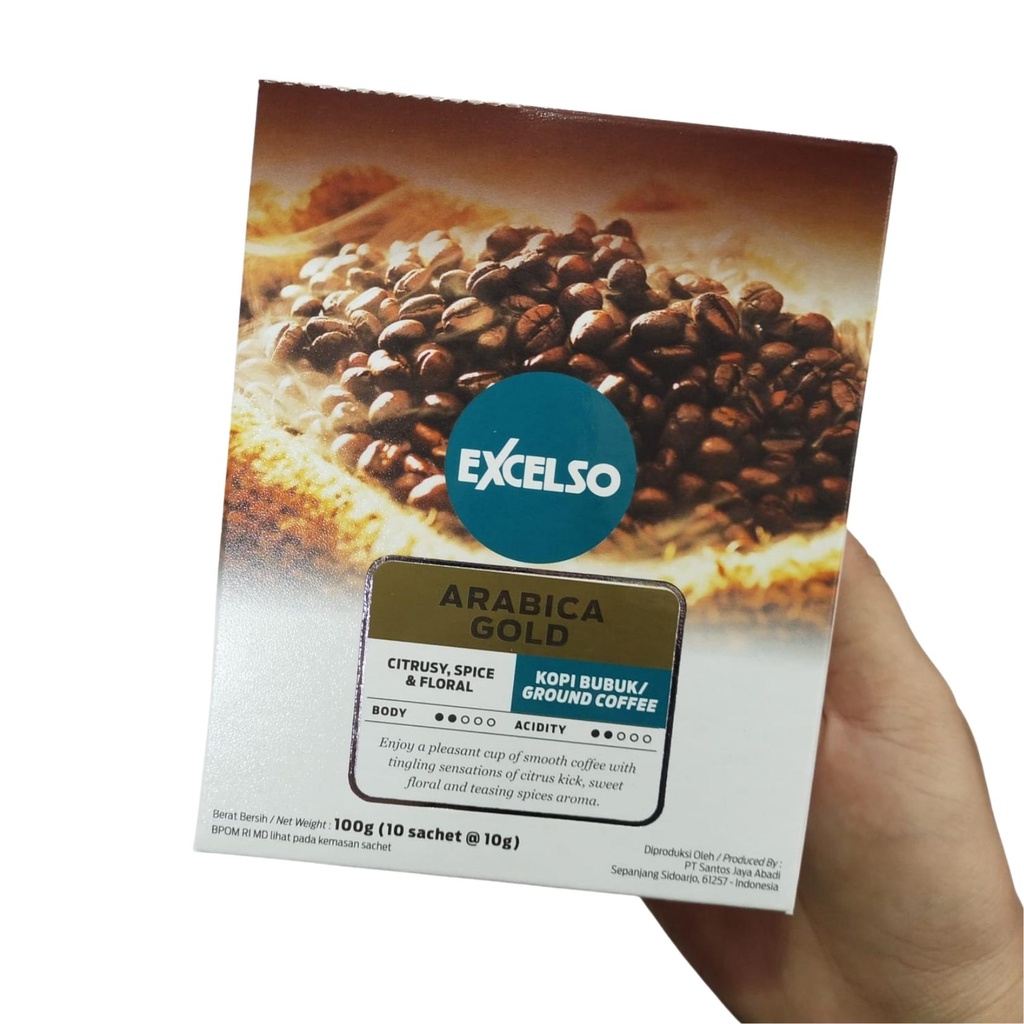 Jual Kopi Excelso Arabica Gold isi 10 sachet @10gr Bubuk Coffee Citrusy ...