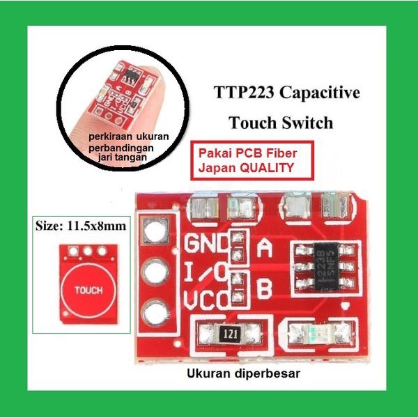 Jual Saklar Sentuh Touch Sensor Capacitive TTP223 Switch Universal ...