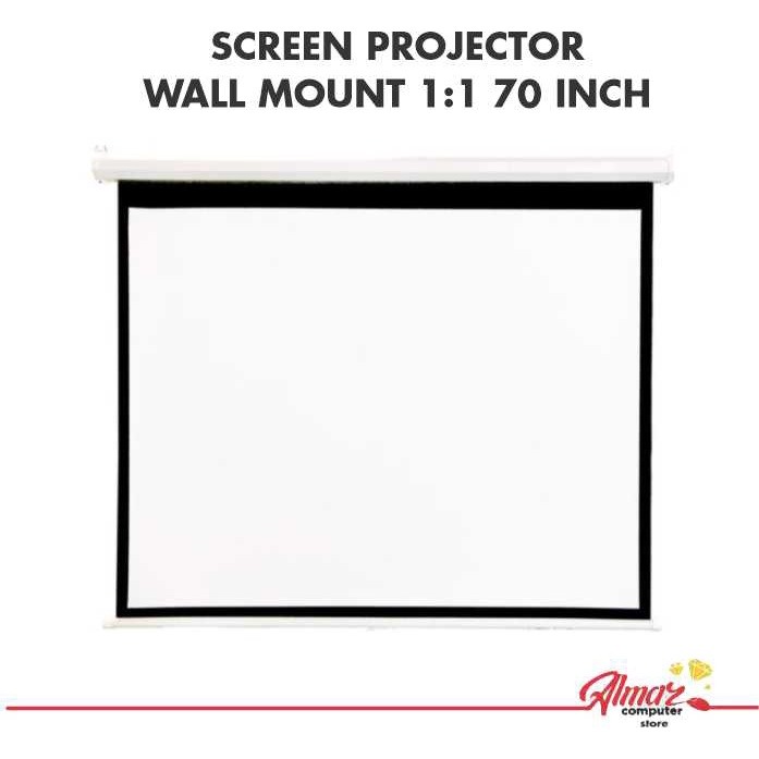 Jual Layar Proyektor Inforce 70 inch Wall Mount Screen Projector 1:1 ...