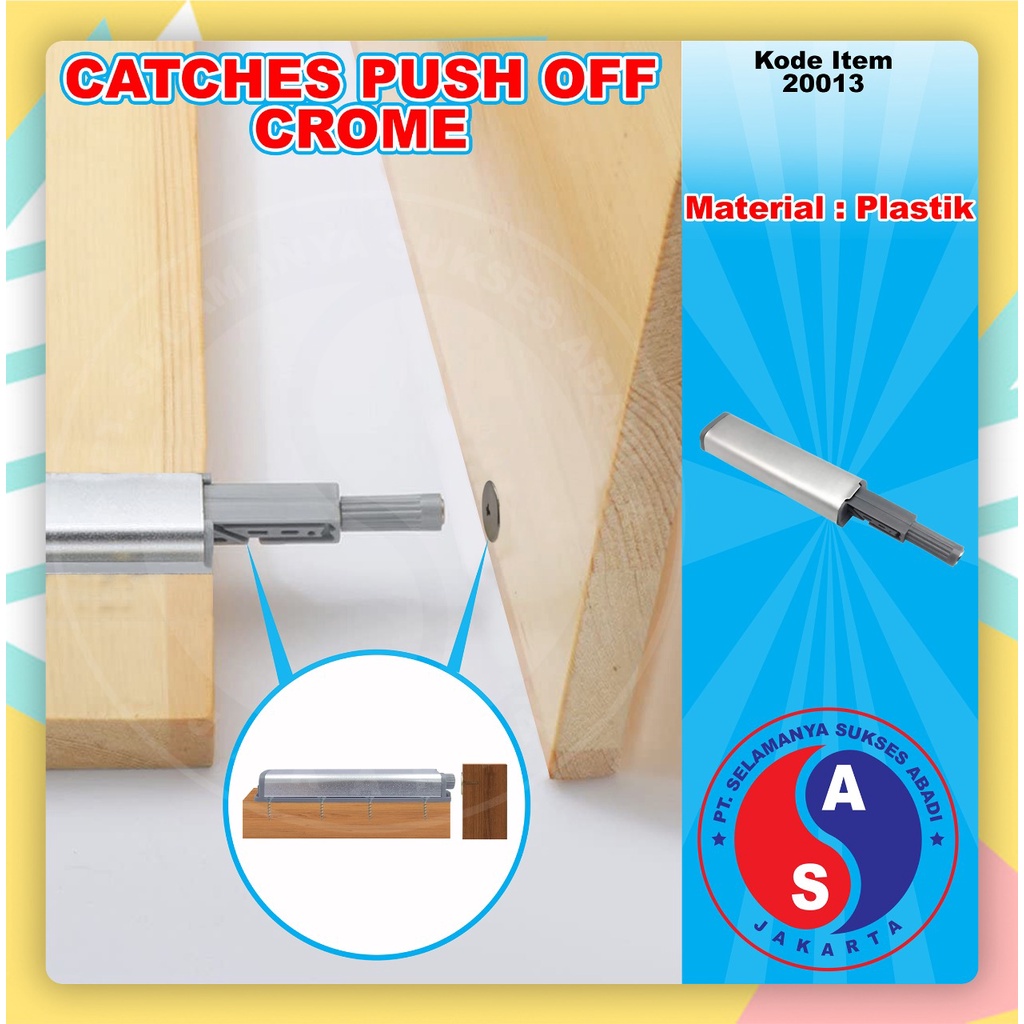 Jual Push to Open Tip On CROME Magnet Damper Catches Pintu Lemari Laci ...