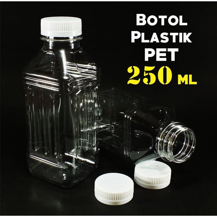 Jual Botol Plastik PET Persegi Taro Kemasan 250 ml | Shopee Indonesia