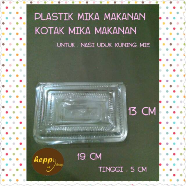 Jual Plastik Mika Makanan 19 x 13 (isi 10), Kotak Mika Makanan | Shopee ...