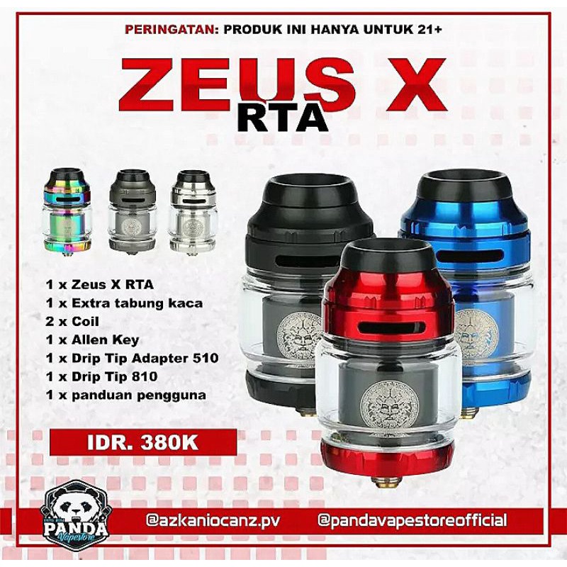 Jual TERLARIS RTA ZEUS X FREE COIL | Shopee Indonesia