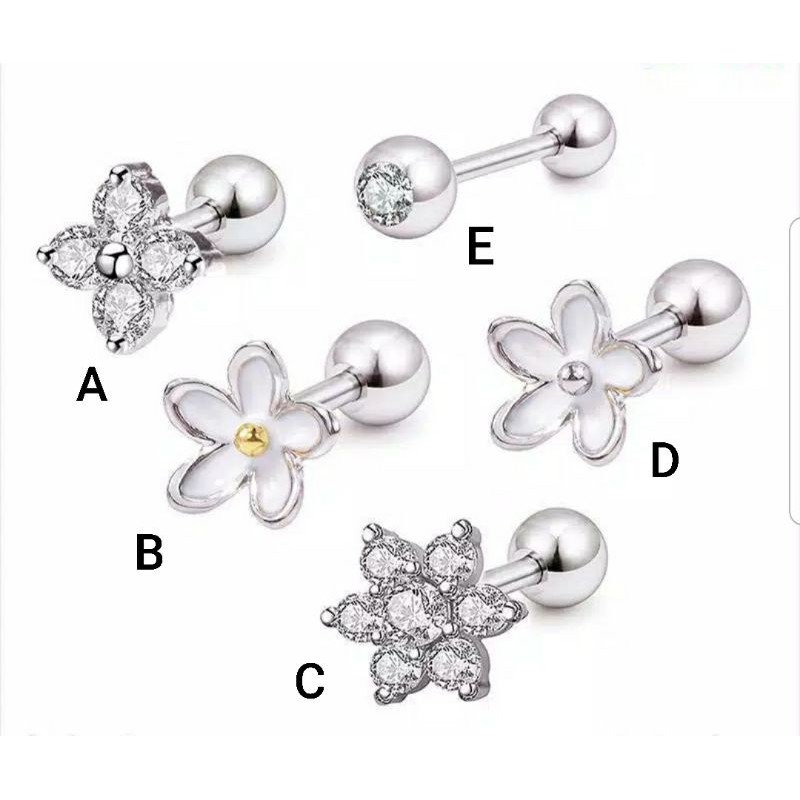 Jual Anting 1piece Piercing Earring EarLobe Helix Tragus Stainless ...