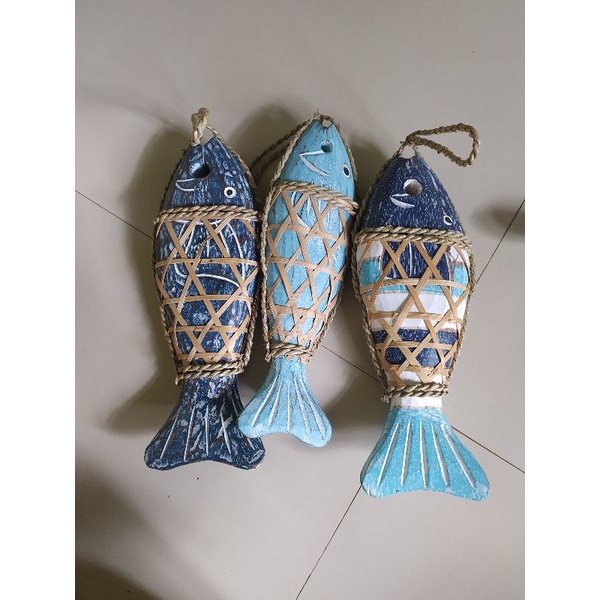 Jual Hiasan ikan kayu/pajangan ikan/dekorasi rumah/dekorasi laut/home ...