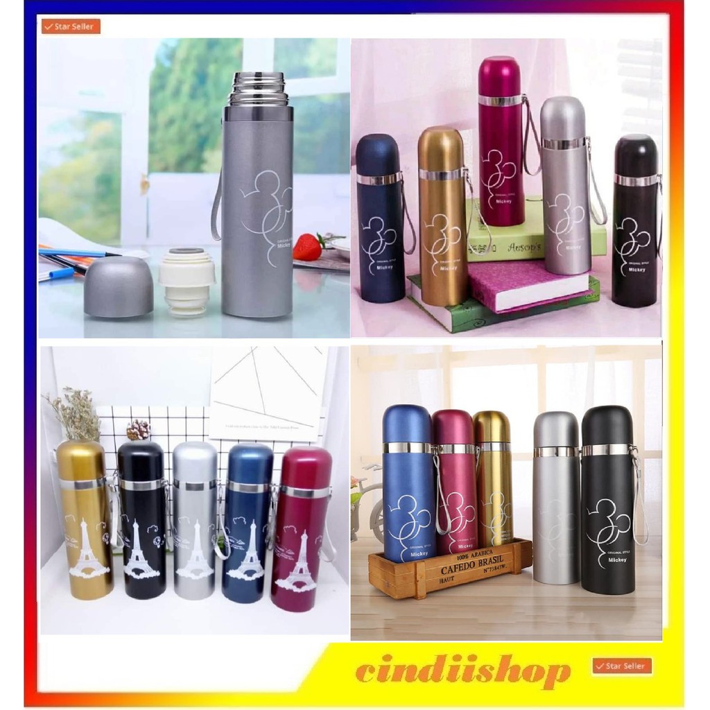 Jual Termos Stainless Karakter Mouse Paris Botol Minum Anak Stainless ...
