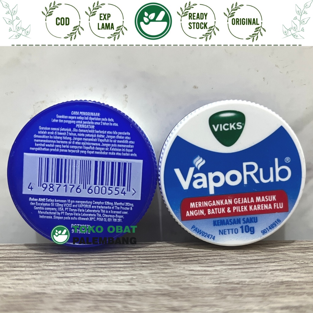 Jual VICKS VAPORUB 10 GRAM KEMASAN SAKU OBAT GOSOK BALSEM MERINGANKAN PILEK BATUK vicks vapo rub ...