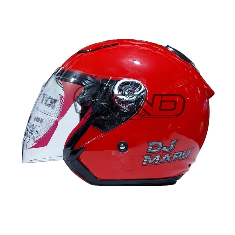 Jual Helm KYT DJ MARU Solid Fire Red Merah Cabe Half Face SNI DOT | Shopee Indonesia