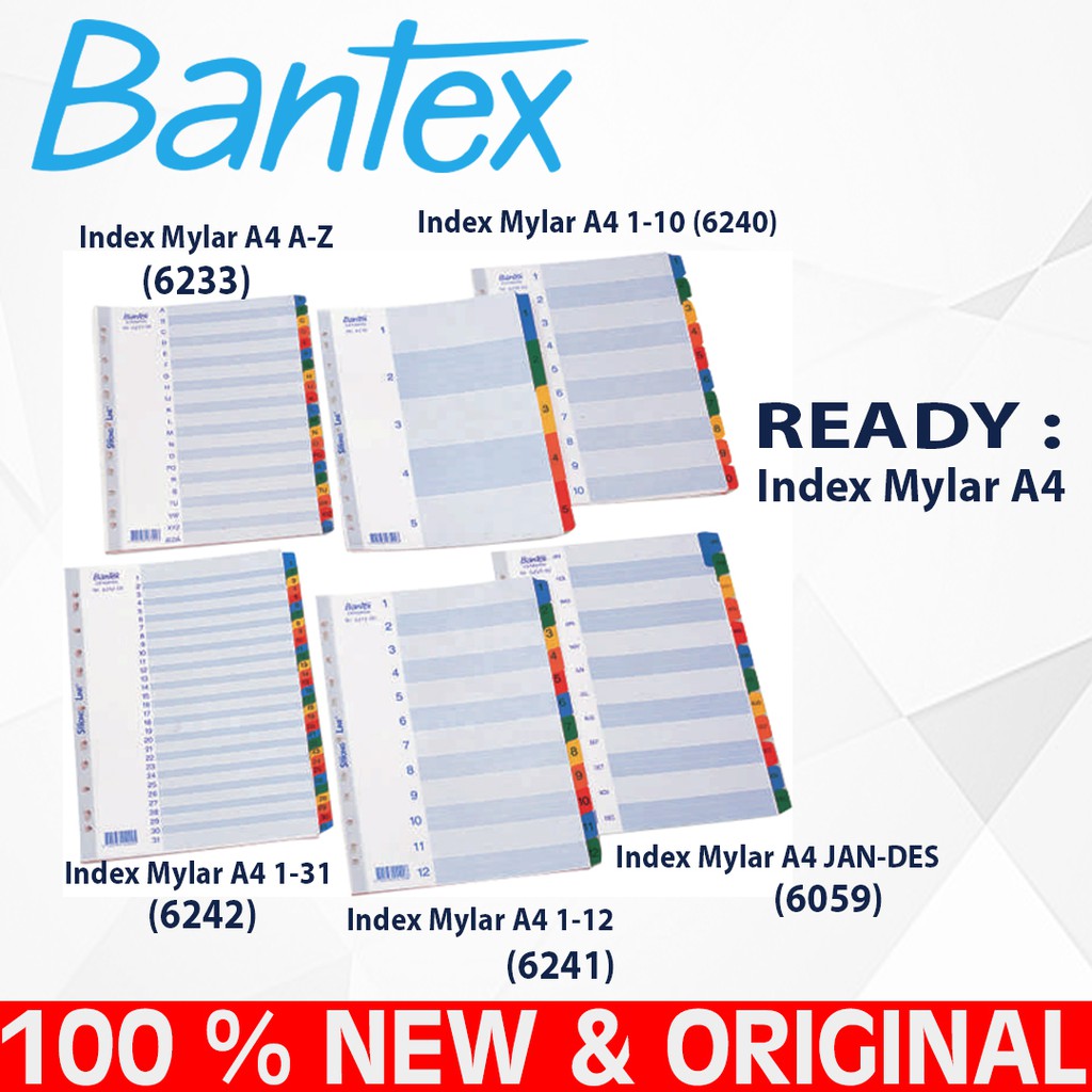 Jual Index Mylar A4 Bantex | Shopee Indonesia