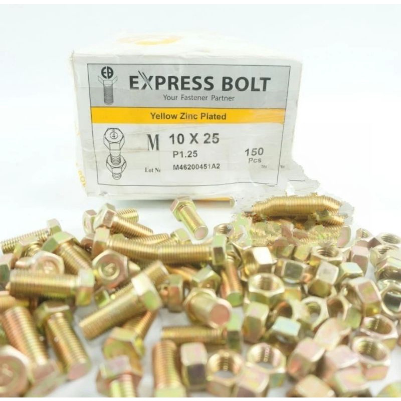 Jual Baut Mur Besi M10 x 25 Kunci 14 | Shopee Indonesia