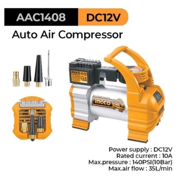 Jual Auto Mini Air Compressor INGCO AAC1408 Mesin Kompresor Pompa Angin ...