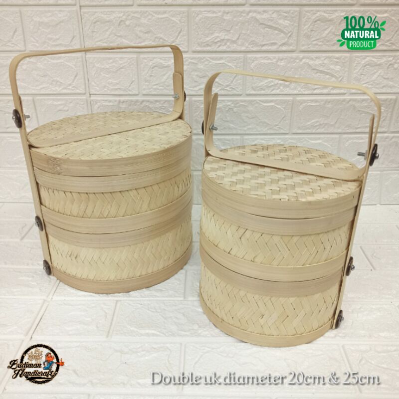 Jual Keranjang Rantang Hampers Bambu Double Hantaran Pernikahan | Shopee Indonesia