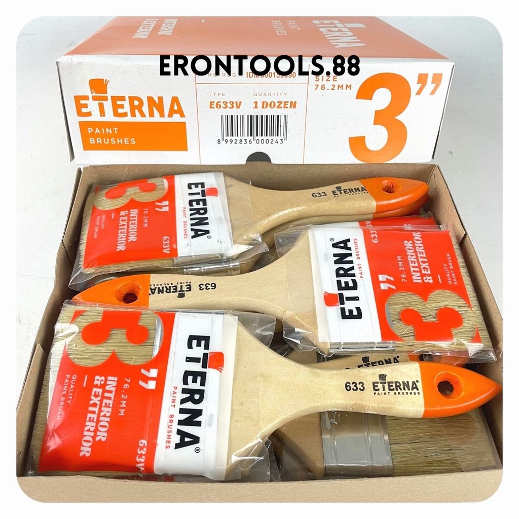 Jual KUAS CAT ETERNA 633 3 inch per LUSIN / PAINT BRUSH | Shopee Indonesia