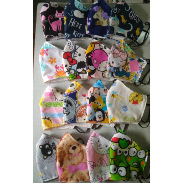 Jual Masker karakter untuk anak 2 lapis (motif random) | Shopee Indonesia
