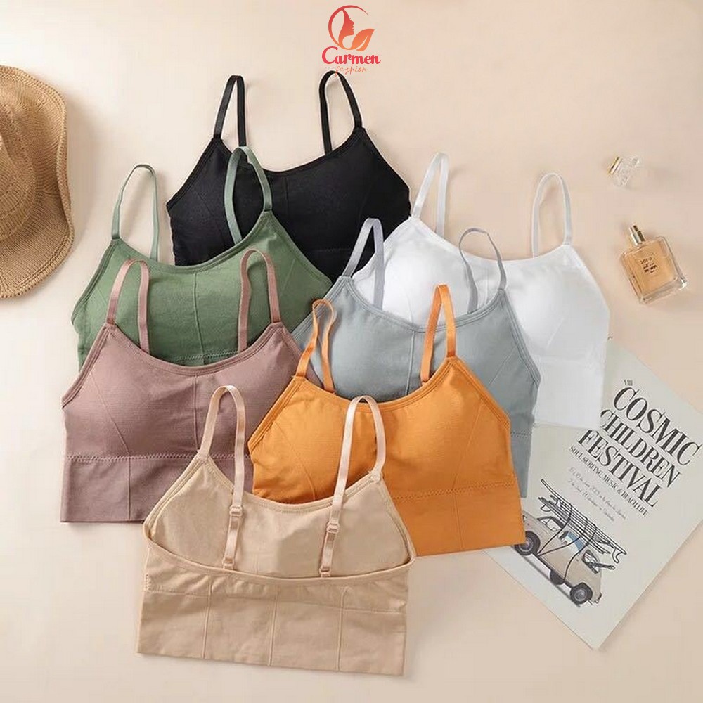 Jual Bra Baju Wanita Motif Polos Tanpa Kawat / Pakaian Dalam Croptop ...