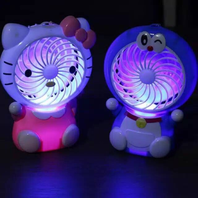 Jual Mini Fan Kipas Angin Duduk Karakter Doraemon Dan Hello kitty ...