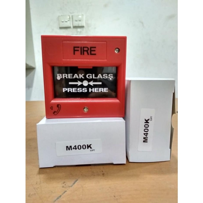 Jual M400K Break Glass Manual Call Point Fire Alarm System Sensor ...