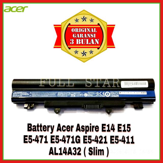 Jual Baterai Laptop Acer Aspire E14 E15 E5-411 E5-421 E5-431 E5-471 E5 ...