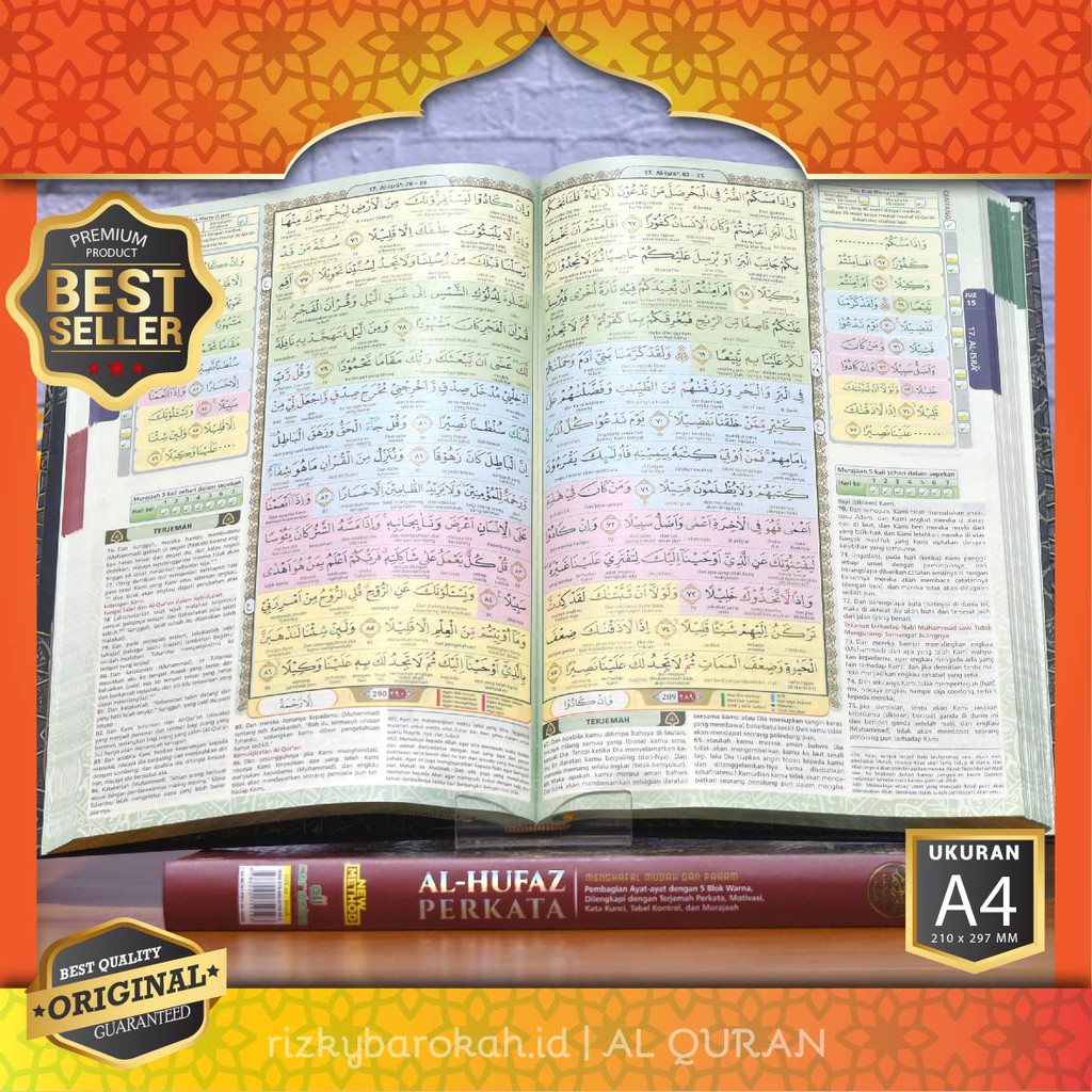 Jual COD - Alquran Hafalan Al-Hufaz Perkata A4, Alquran Dan Terjemahan ...